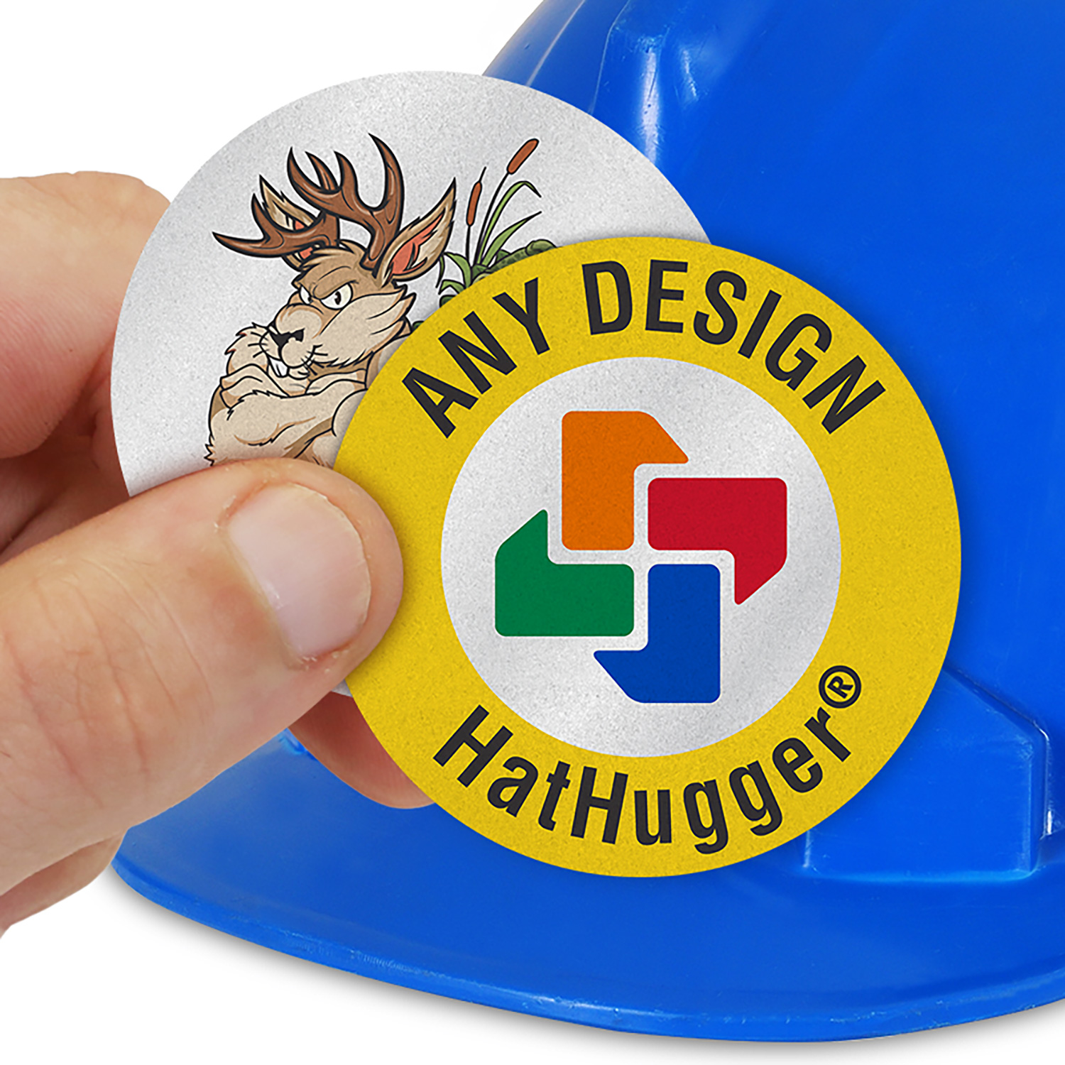 Custom Design Hardhat Labels, 2 in. od Circle, SKU: HH-3051